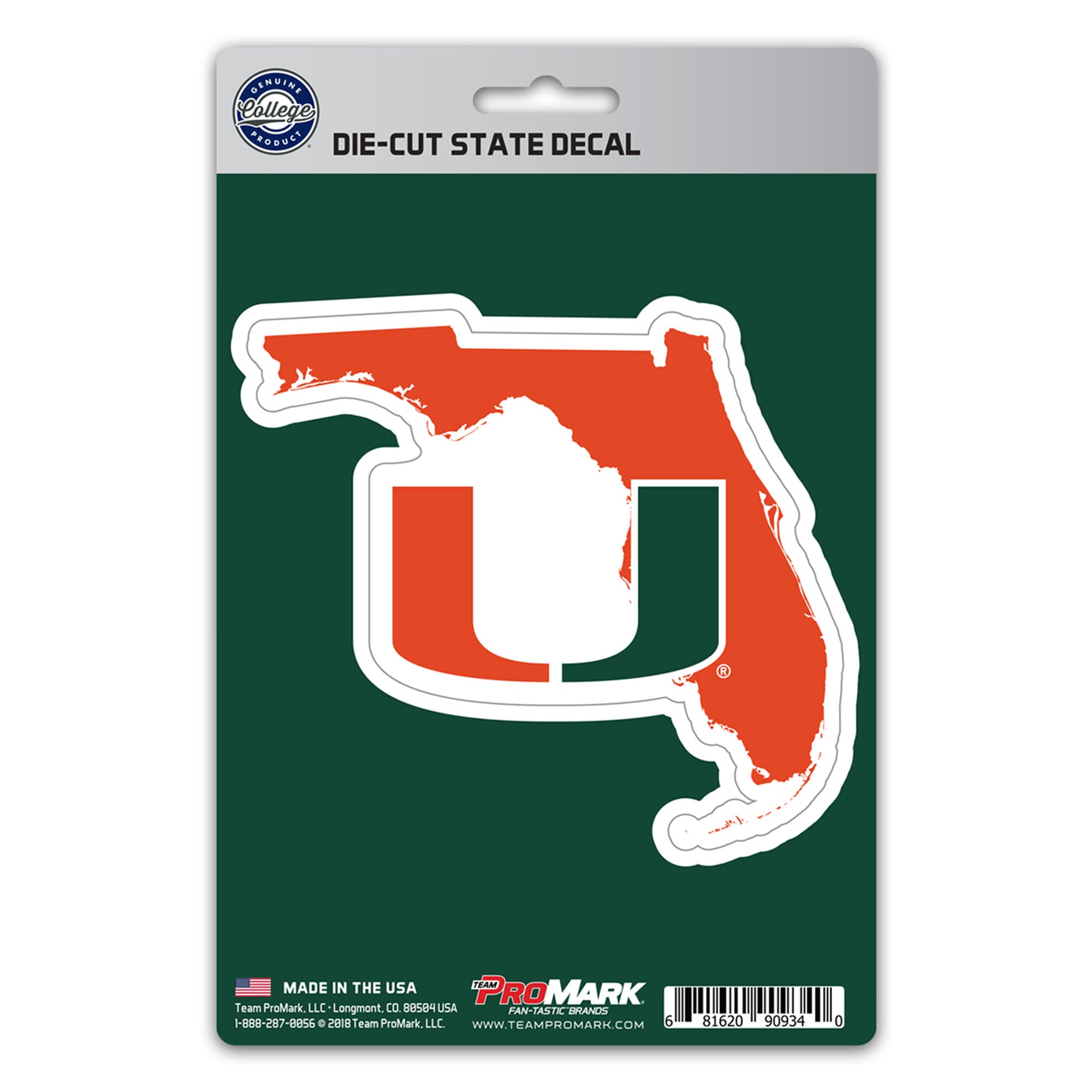 University of Miami State Shape Decal – FanMats